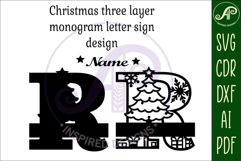 Christmas Capital Monogram Letter R SVG - So Fontsy