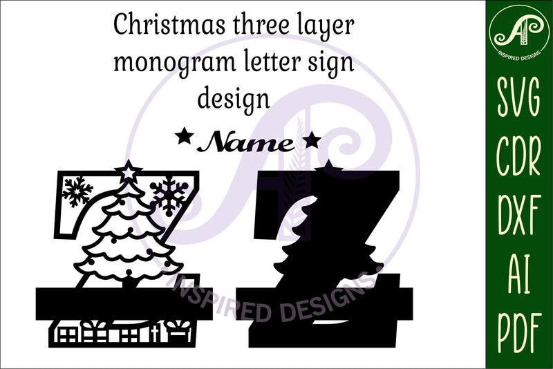 Christmas Capital Monogram Letter Z SVG - So Fontsy