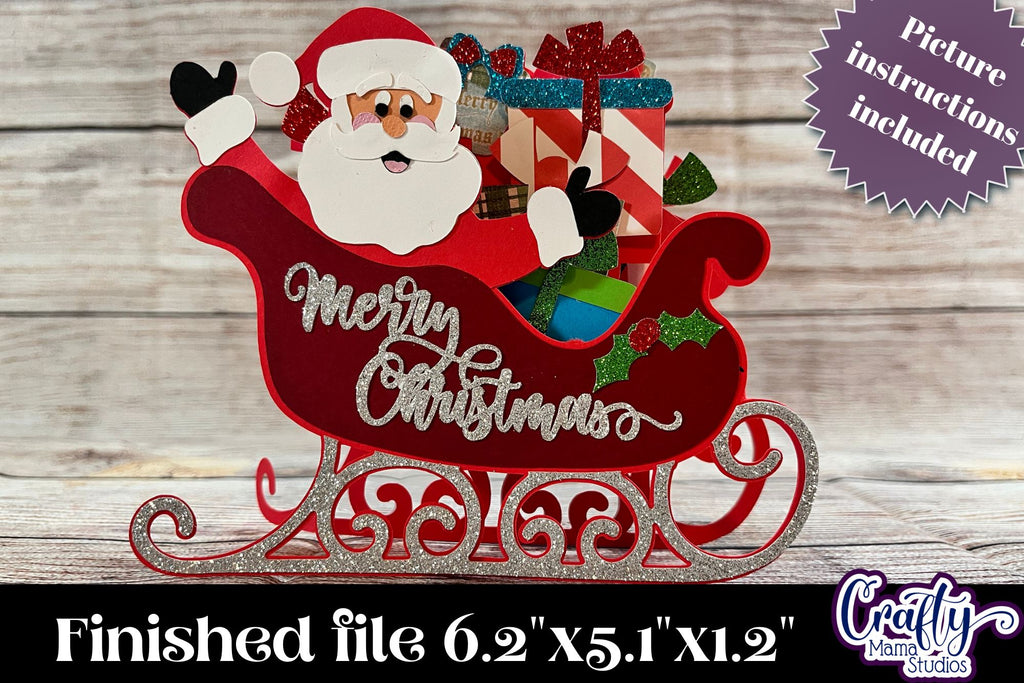 Christmas Card Design Svg 3D Santa Foldable Card Paper Craft - So Fontsy