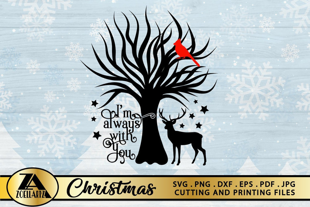 Christmas Cardinal Tree SVG Christmas Ornament SVG Cut Files - So Fontsy