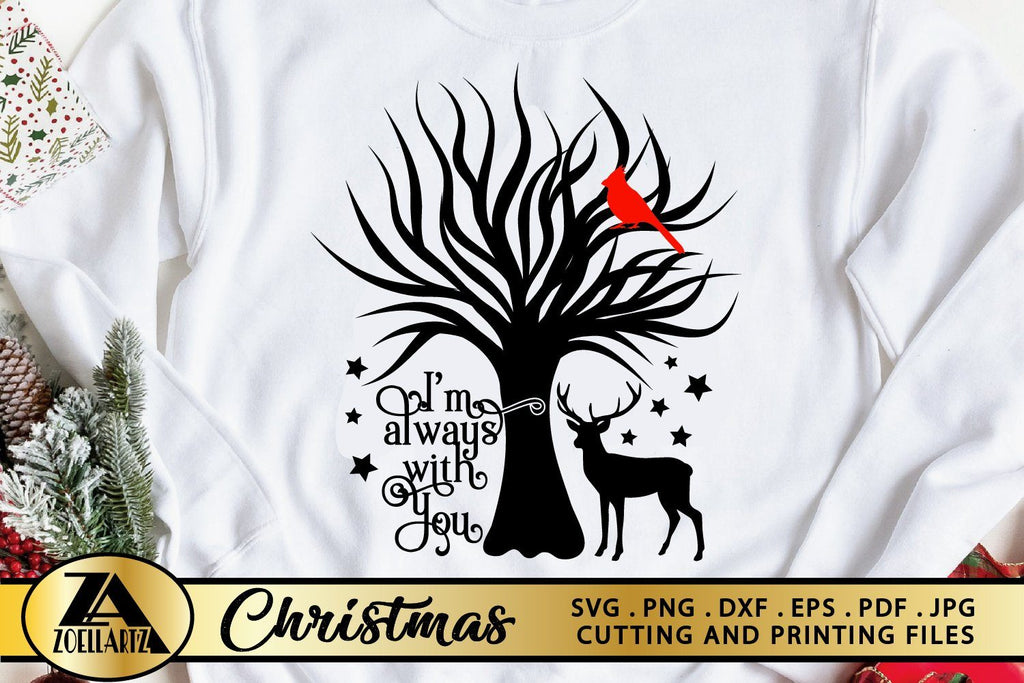 Christmas Cardinal Tree SVG Christmas Ornament SVG Cut Files - So Fontsy