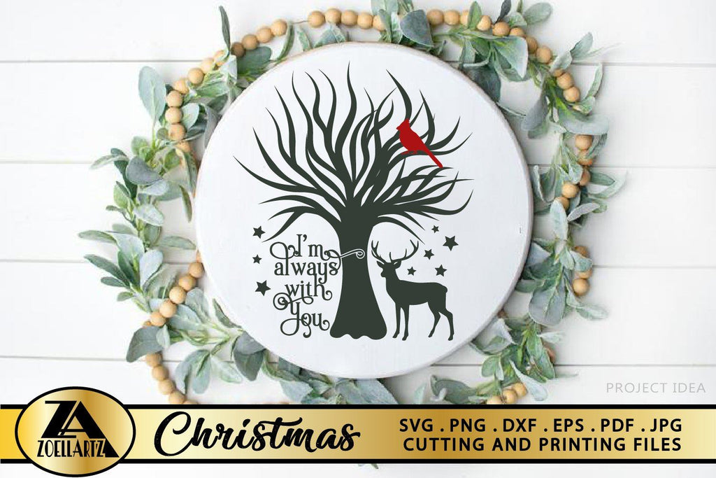 Christmas Cardinal Tree SVG Christmas Ornament SVG Cut Files - So Fontsy