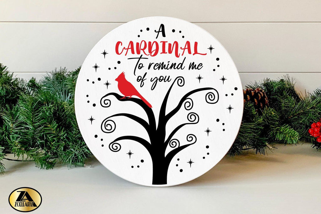 Christmas Cardinal Tree SVG Christmas Ornament SVG Cut Files - So Fontsy
