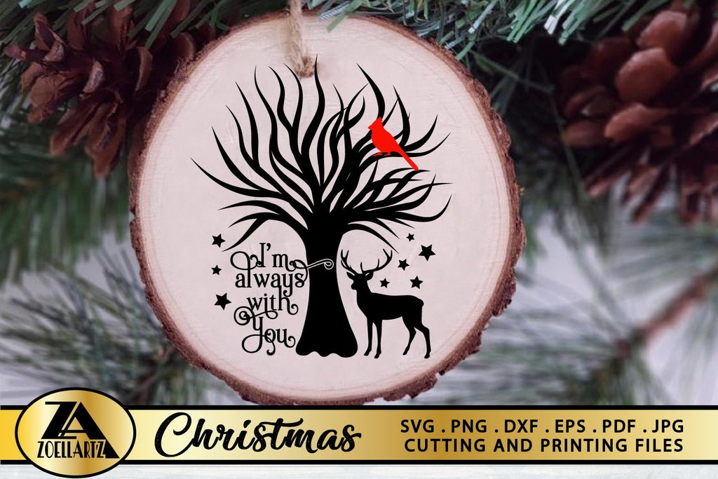 Christmas Cardinal Tree SVG Christmas Ornament SVG Cut Files - So Fontsy