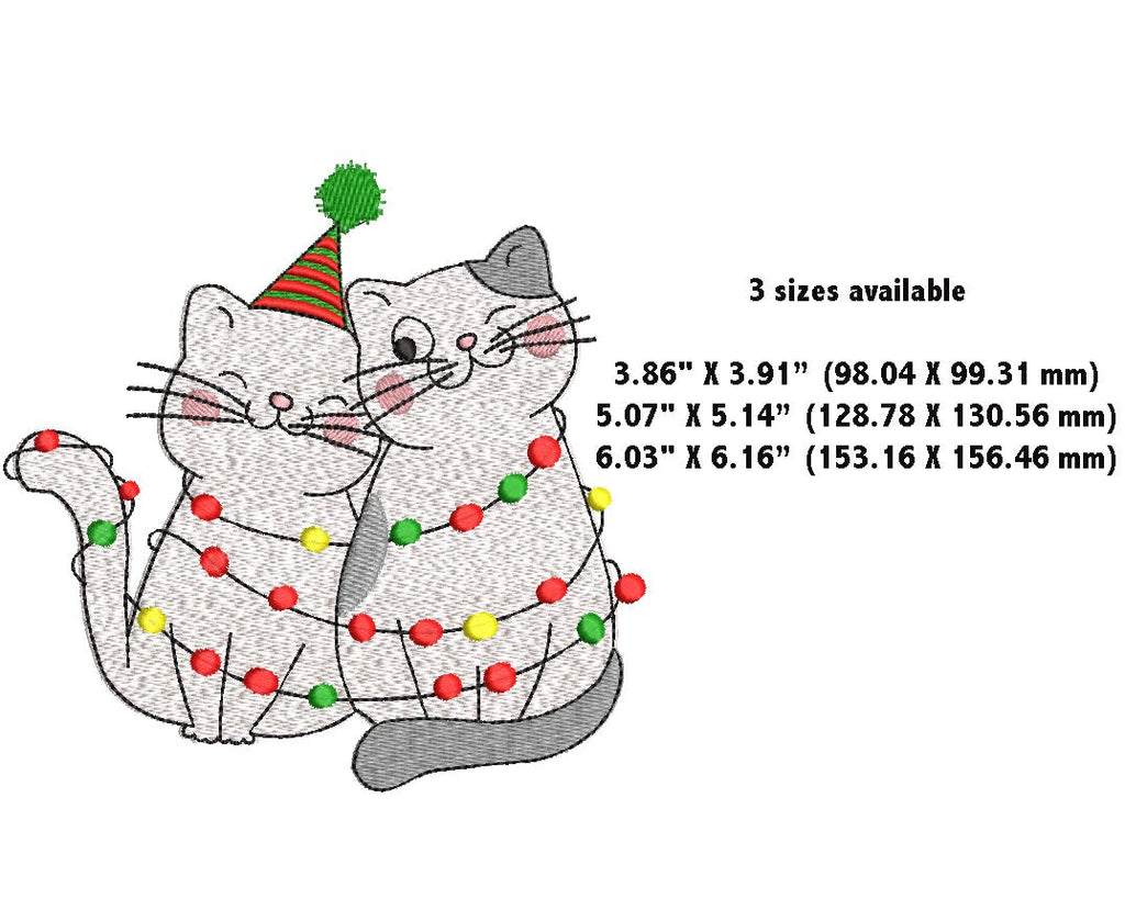 Christmas Cats Machine Embroidery Design - So Fontsy