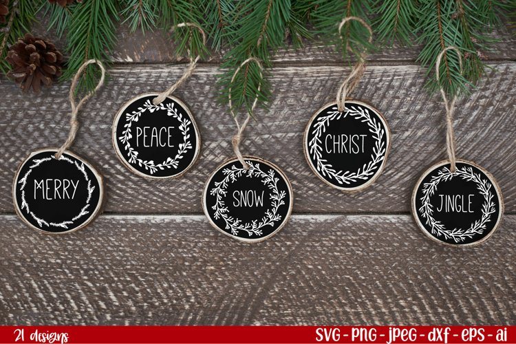 Christmas Circle Ornament SVG Bundle - So Fontsy