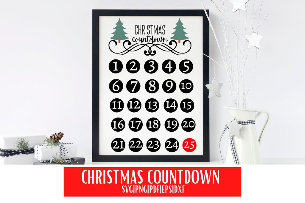 Christmas Countdown Calendar SVG - So Fontsy