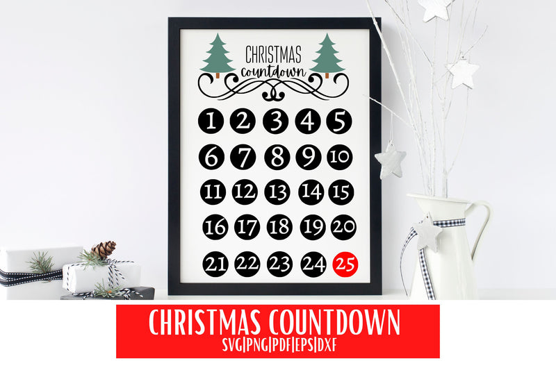 Christmas Countdown Calendar SVG - So Fontsy