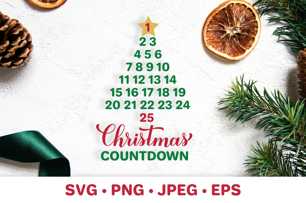 Christmas Countdown sign. Christmas svg. Advent calendar - So Fontsy