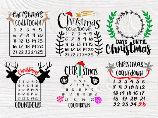 Christmas Countdown SVG Bundle, Advent Calendar - So Fontsy
