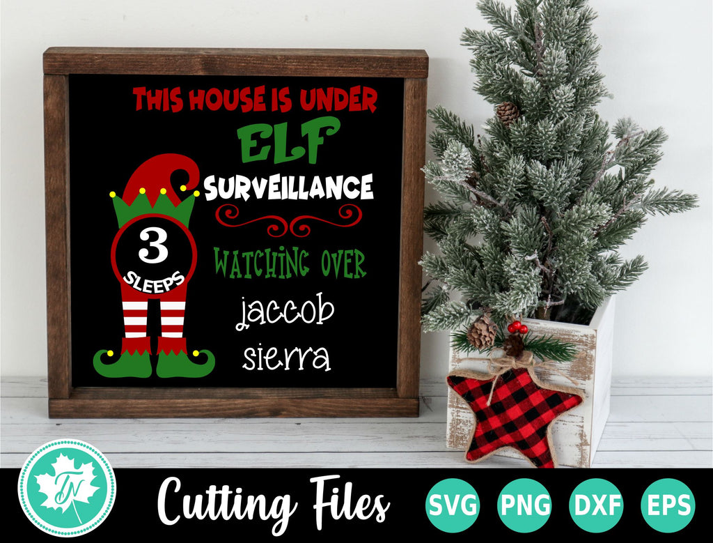 Christmas Countdown SVG | Elf Surveillance - So Fontsy