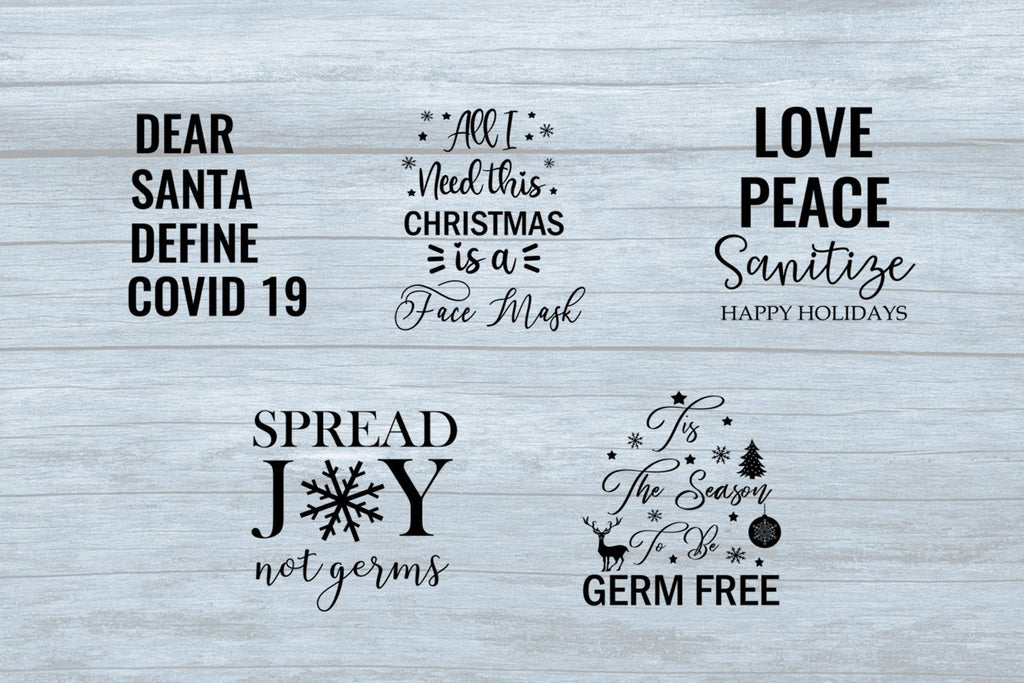 Christmas COVID Clipart Set- Christmas Clipart Face Masks - So Fontsy