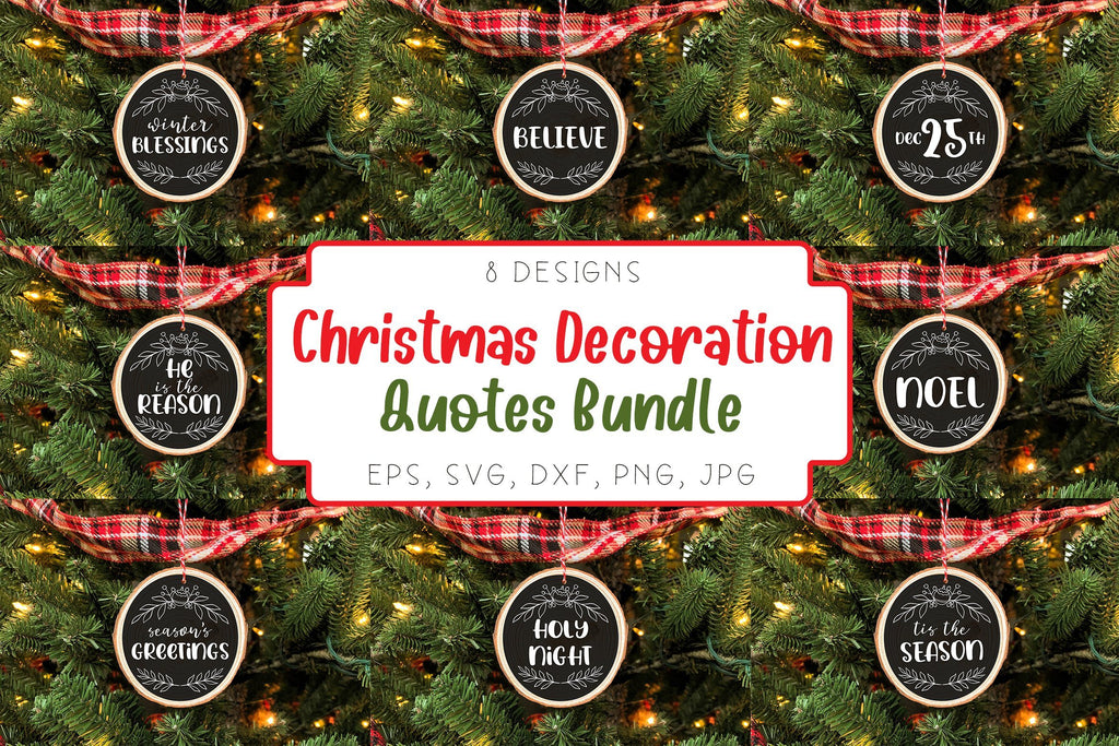 Christmas Decoration SVG Christmas Round Quotes - So Fontsy