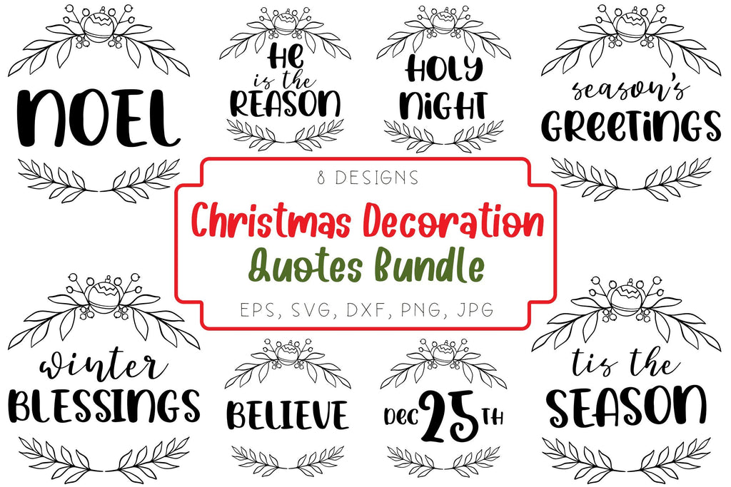 Christmas Decoration SVG Christmas Round Quotes - So Fontsy