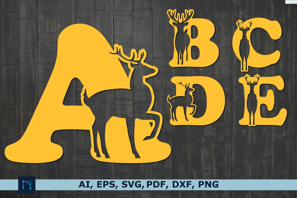 Christmas deer alphabet SVG bundle - So Fontsy