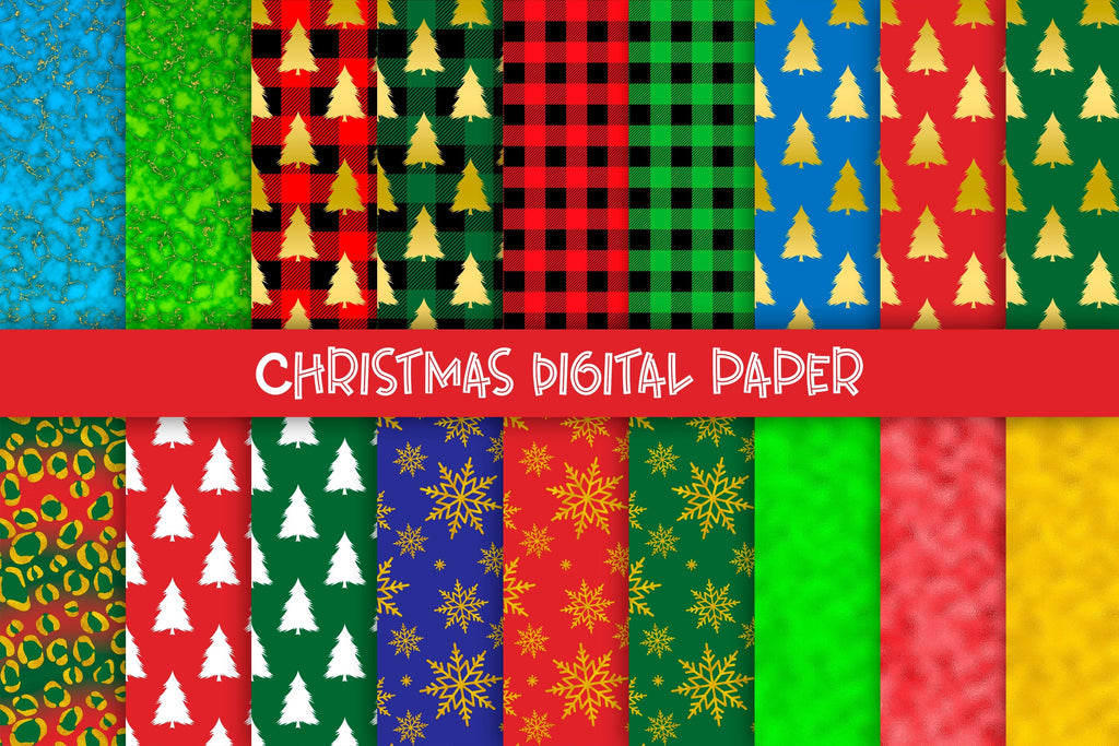 Christmas digital paper - So Fontsy