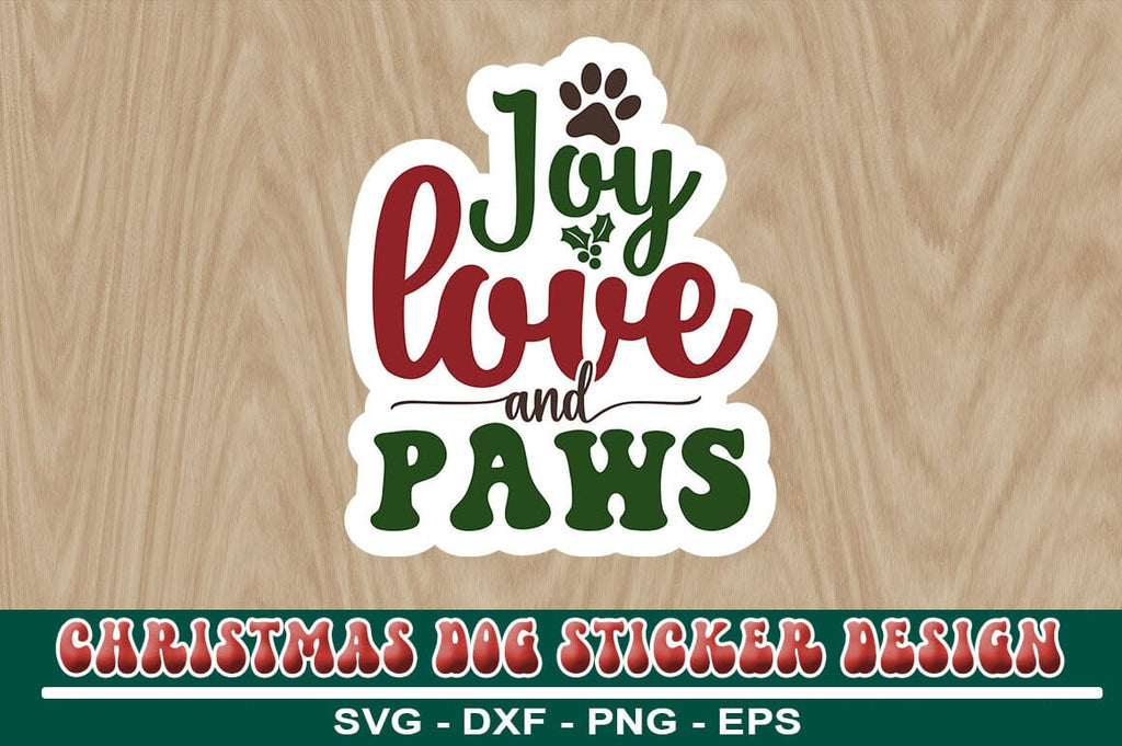 Christmas Dog Sticker Design Template - So Fontsy