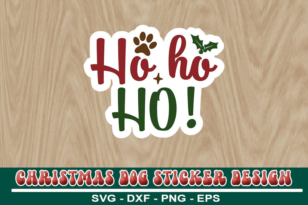 Christmas Dog Sticker Design Template - So Fontsy