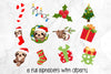 Christmas Doodle Letters PNG, Sloth HolidayAlpha Bundle - So Fontsy
