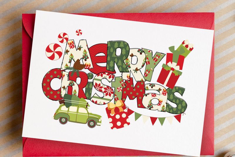 Christmas Doodle Letters PNG, Vintage Christmas Alpha Bundle - So Fontsy