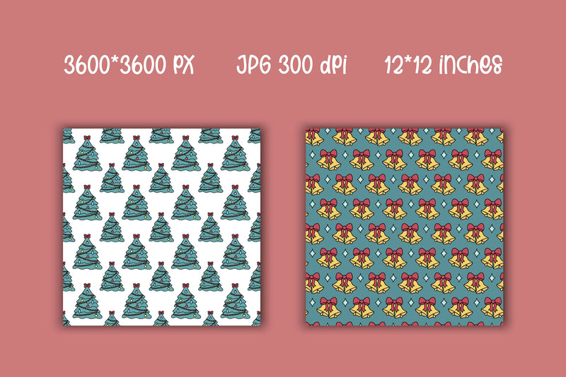 Christmas Doodles Digital Paper | JPG Patterns - So Fontsy