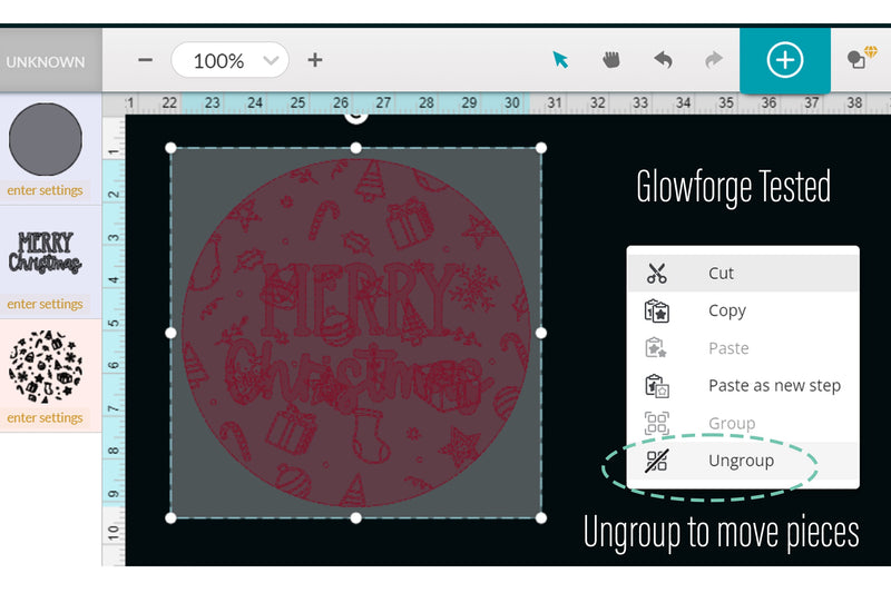 Christmas Doodles Laser Cut round sign file| Glowforge - So Fontsy