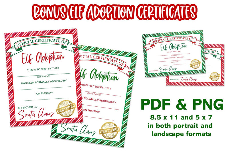 Christmas Elf Dress Up Kit with Bonus Adoption Certificates - So Fontsy