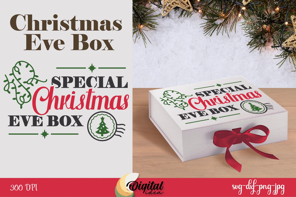 Christmas Eve Box Paper Cut. Eve Box SVG. 3D Box Paper - So Fontsy