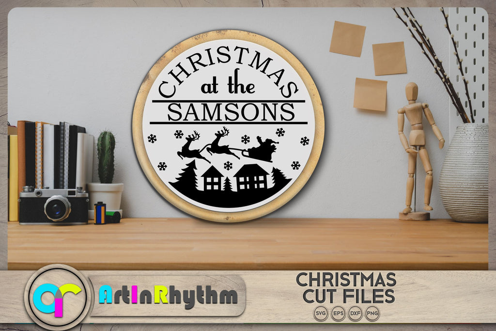 Christmas family name circle decoration - So Fontsy