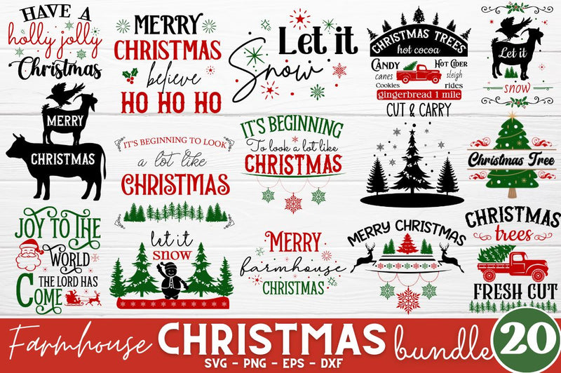 Christmas Farmhouse SVG Bundle - So Fontsy