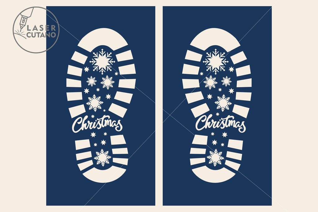 Christmas FOOTPRINT Paper Cut Template - So Fontsy