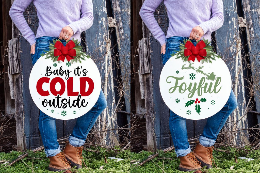 Christmas Fun Round Sign Svg Bundle - So Fontsy