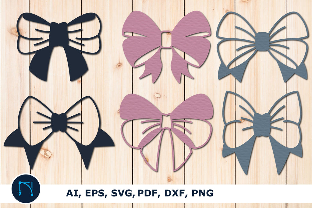 Christmas gift bow/ribbon SVG bundle - So Fontsy