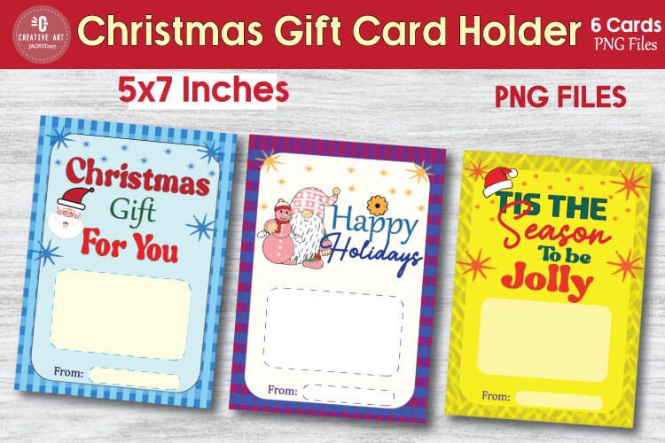 Christmas Gift Card Design - 6 Unique Christmas Gift Cards - So Fontsy