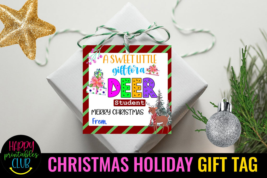 Christmas Gift Tags for Students- Christmas Holiday Gift Tag - So Fontsy