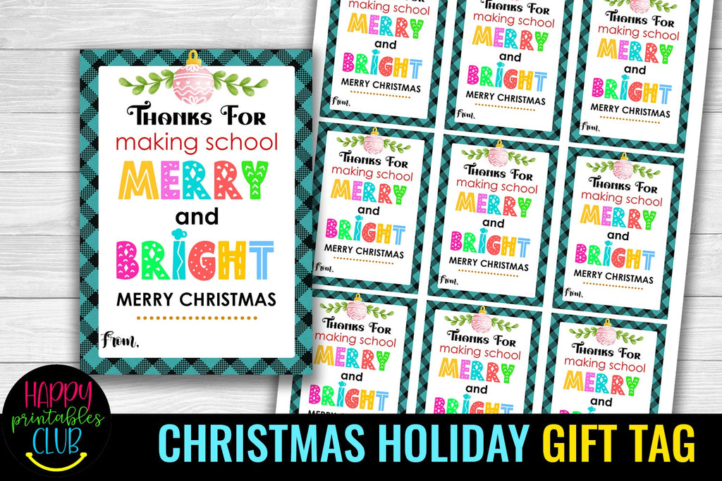 Christmas Gift Tags for Students- Teachers I Holiday Tags - So Fontsy