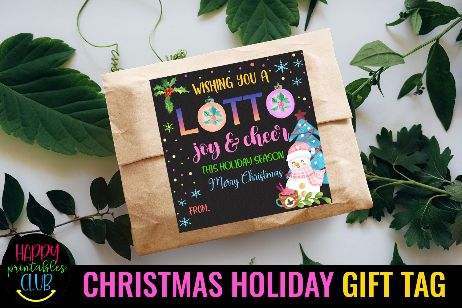 Christmas Gift Tags Printable- Wishing You Lotto Joy Cheer - So Fontsy