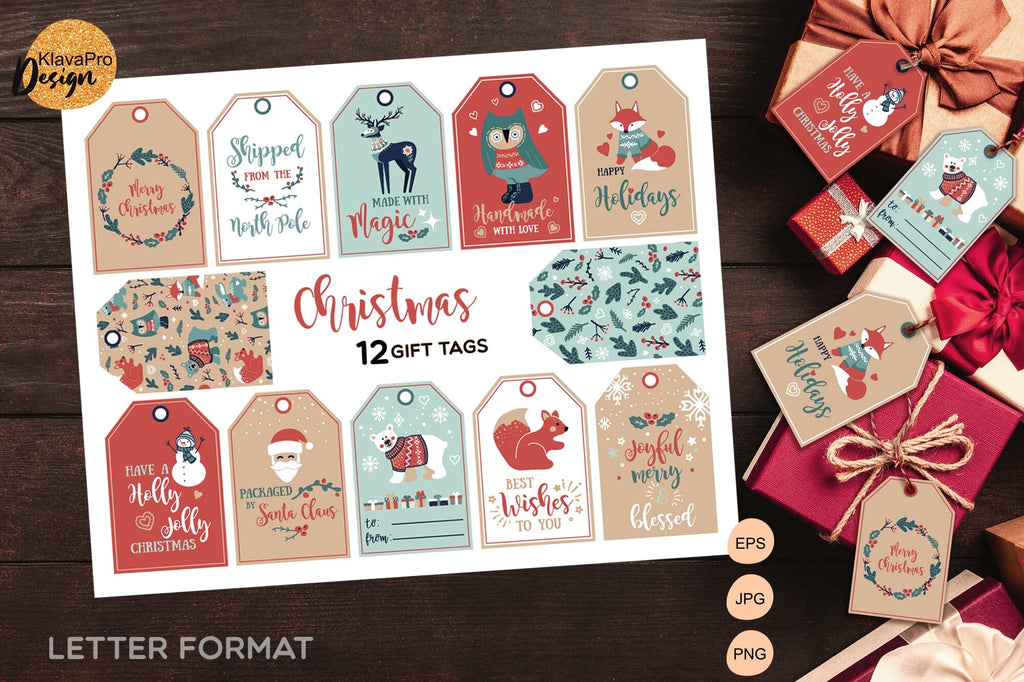 Christmas gift tags / Scandinavian gift tags - So Fontsy
