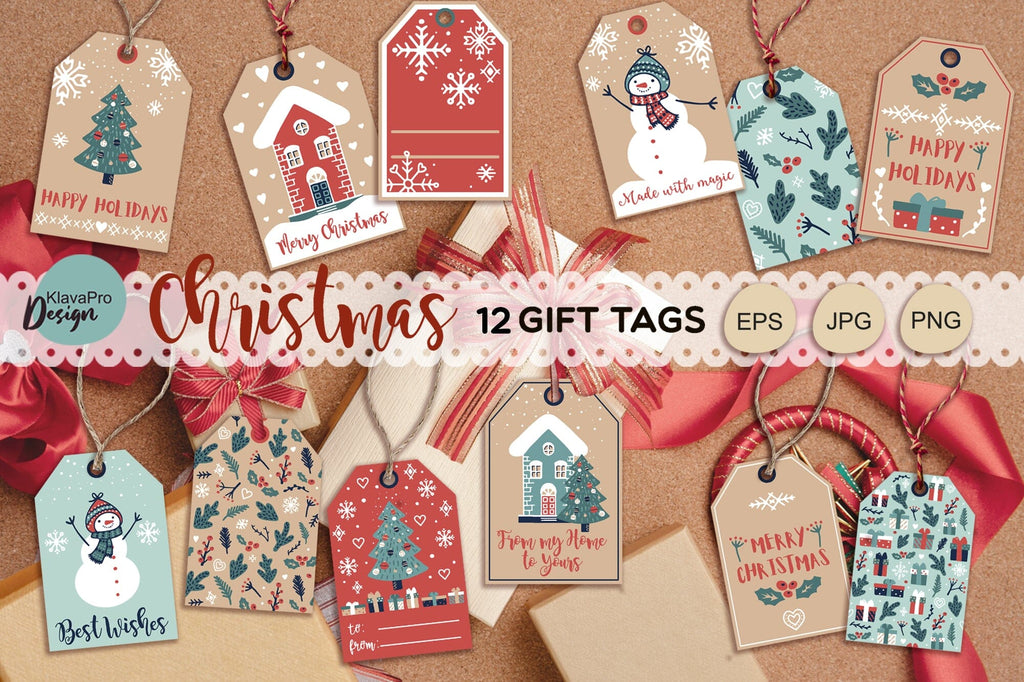 Christmas gift tags / Scandinavian gift tags - So Fontsy