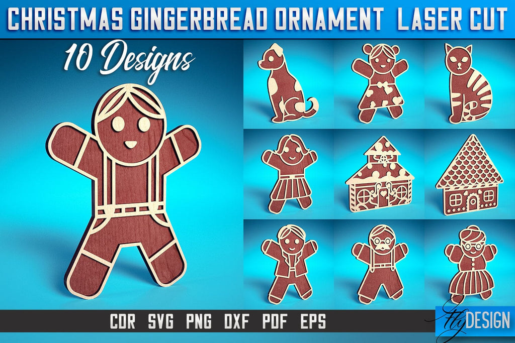 Christmas Gingerbread Laser Cut SVG | Christmas Laser Cut SVG Design ...