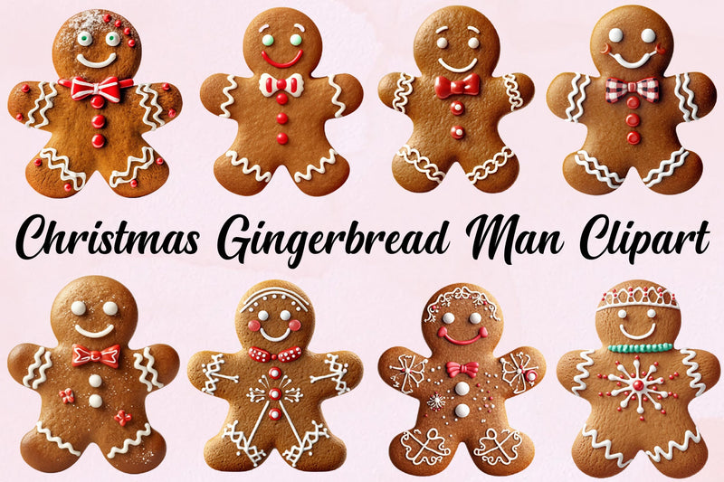 Christmas Gingerbread Man Clipart - So Fontsy
