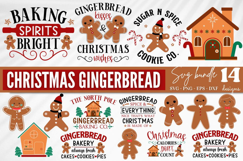 Christmas Gingerbread SVG Bundle - So Fontsy