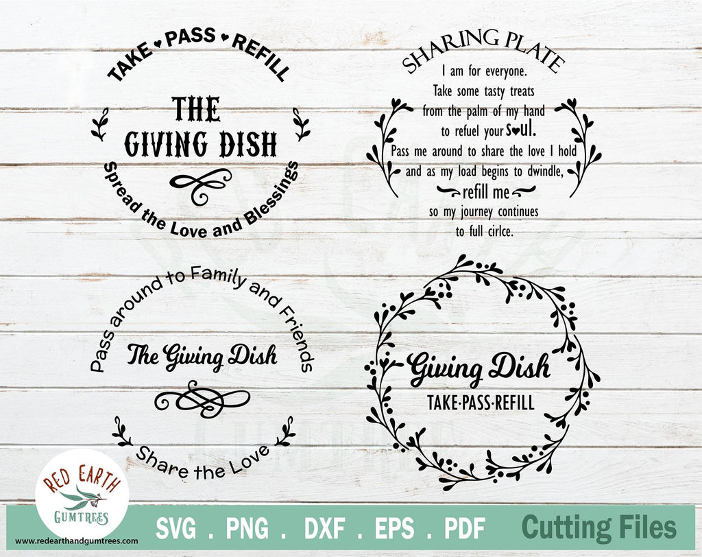 Christmas Giving plate, sharing dish bundle in SVG,PNG,DXF - So Fontsy