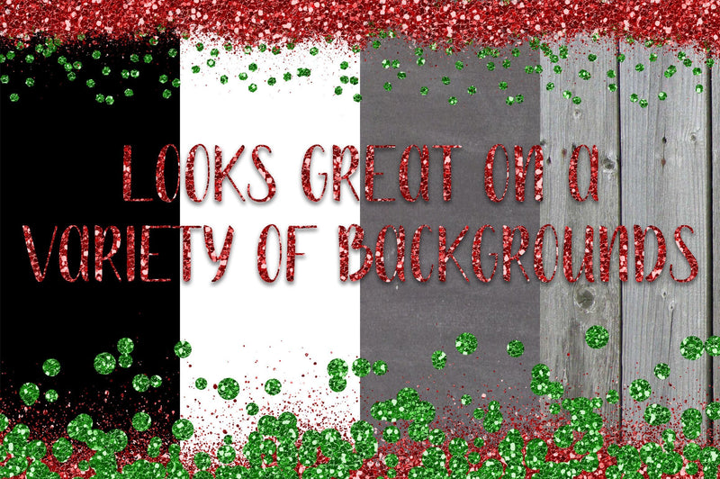 Christmas Glitter Frames and Borders PNG Clipart Bundle - So Fontsy