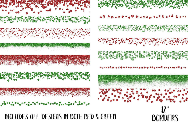Christmas Glitter Frames and Borders PNG Clipart Bundle - So Fontsy