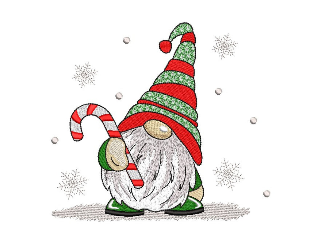 Christmas Gnome Embroidery Design, 4 sizes, Instant Download - So Fontsy