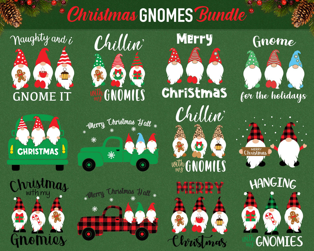 Christmas Gnomes Bundle Svg, Gnomes Bundle Svg, Christmas Bundle Svg ...