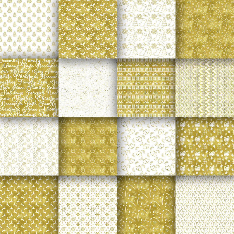 Christmas Gold Digital Papers - So Fontsy