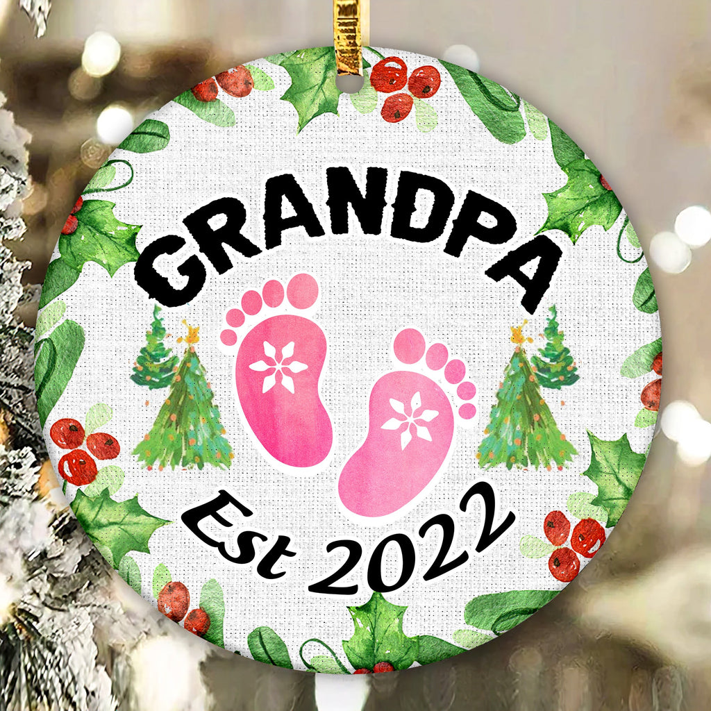Christmas Grandpa Ornament Png, Round Christmas Ornament, PNG Instant ...
