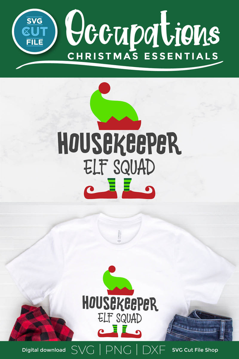 Christmas Housekeeper svg-Elf Squad - So Fontsy
